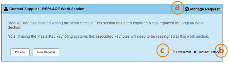 Replacing your work section - Masterspec